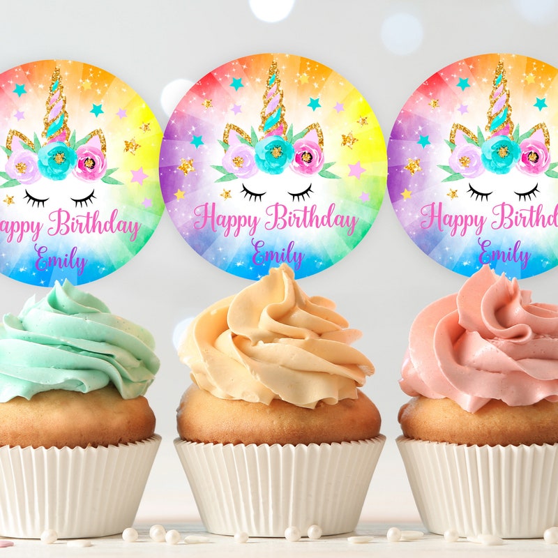 Unicorn Cupcake Toppers - Etsy