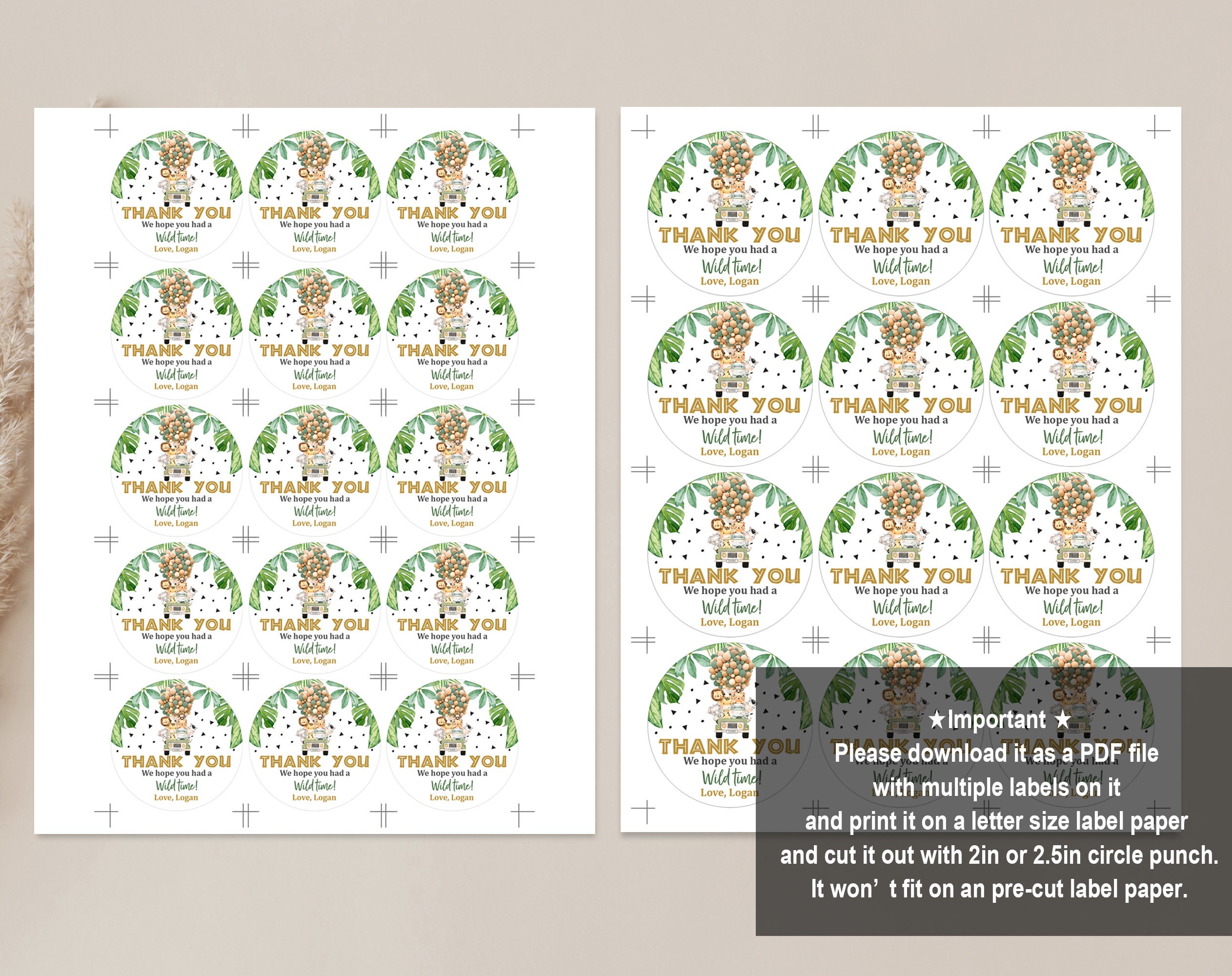 Jungle Safari Stickers Safari Birthday Favor Label Safari - Etsy