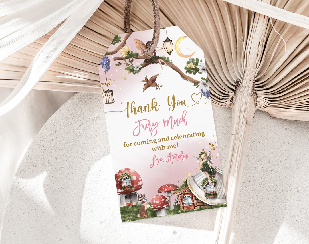 Editable Fairy Birthday Party Favor Tags Enchanted Forest Gift Tag ...