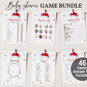 Christmas Baby Shower Game Set Santa Game Pack Bundle Winter - Etsy