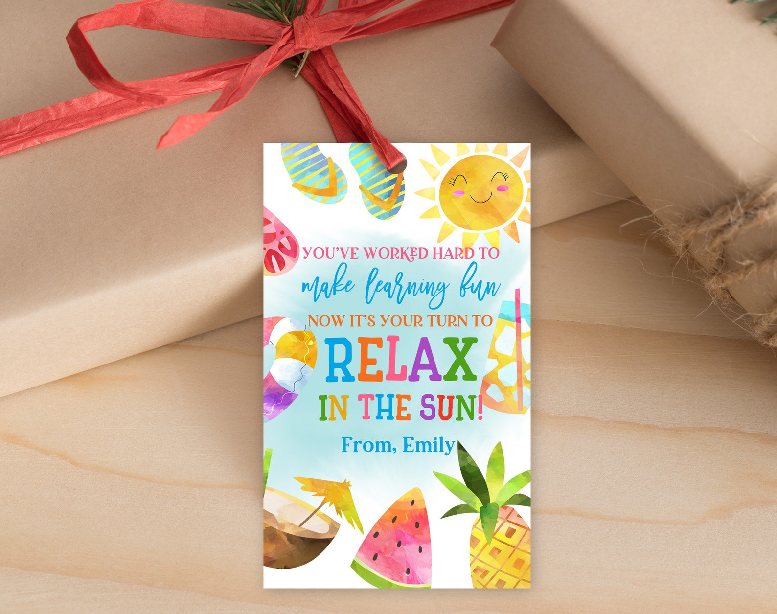 Summer Teacher Appreciation Gift Tag End of School Year Tag - Etsy