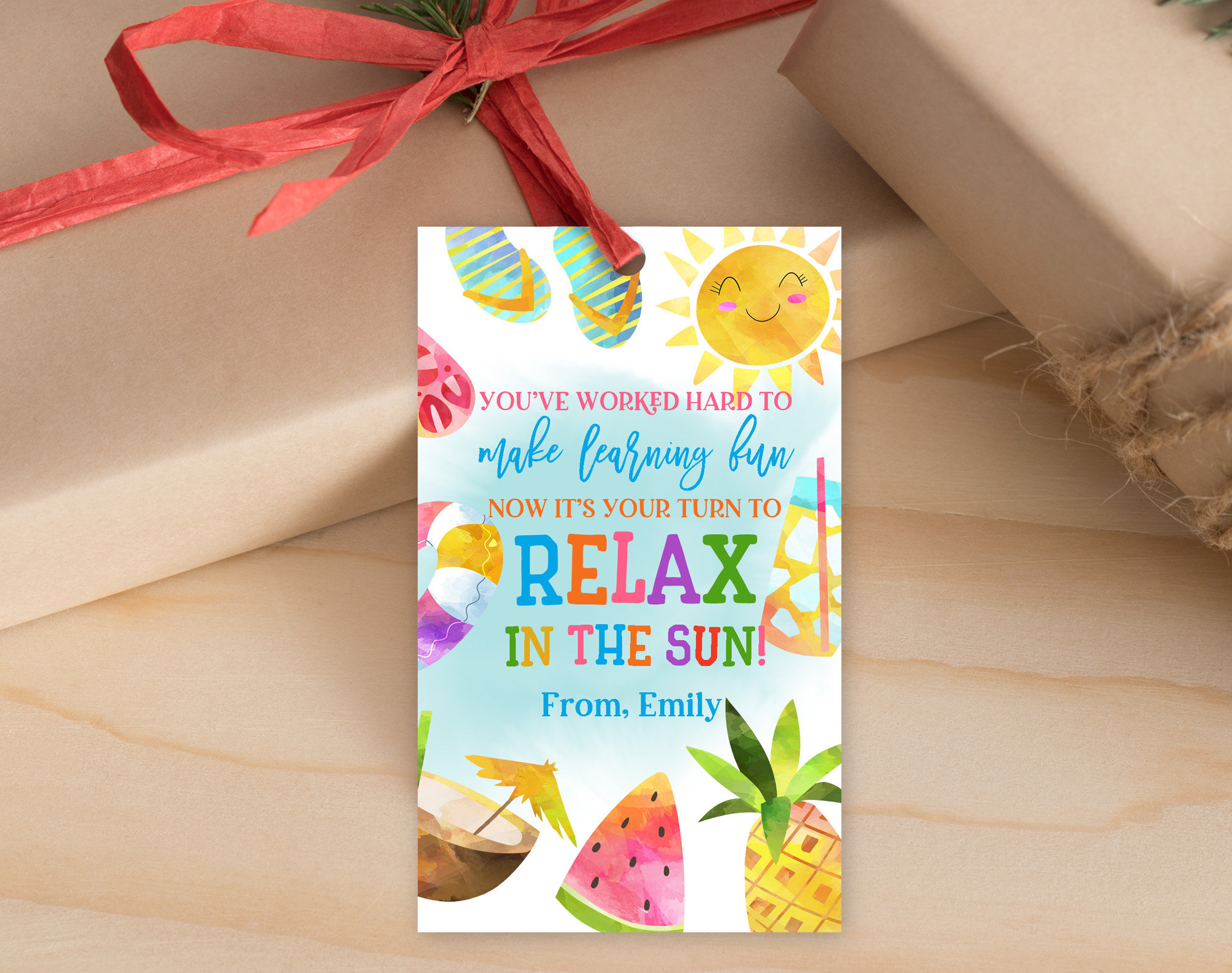 Summer Teacher Appreciation Gift Tag End of School Year Tag - Etsy
