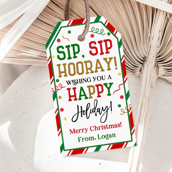 Sip Sip Tag - Etsy