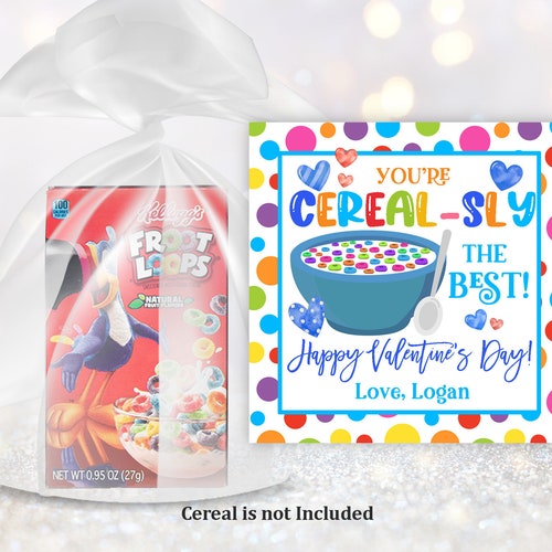 Cereal Valentine's Tags Cereal Valentines Printable - Etsy