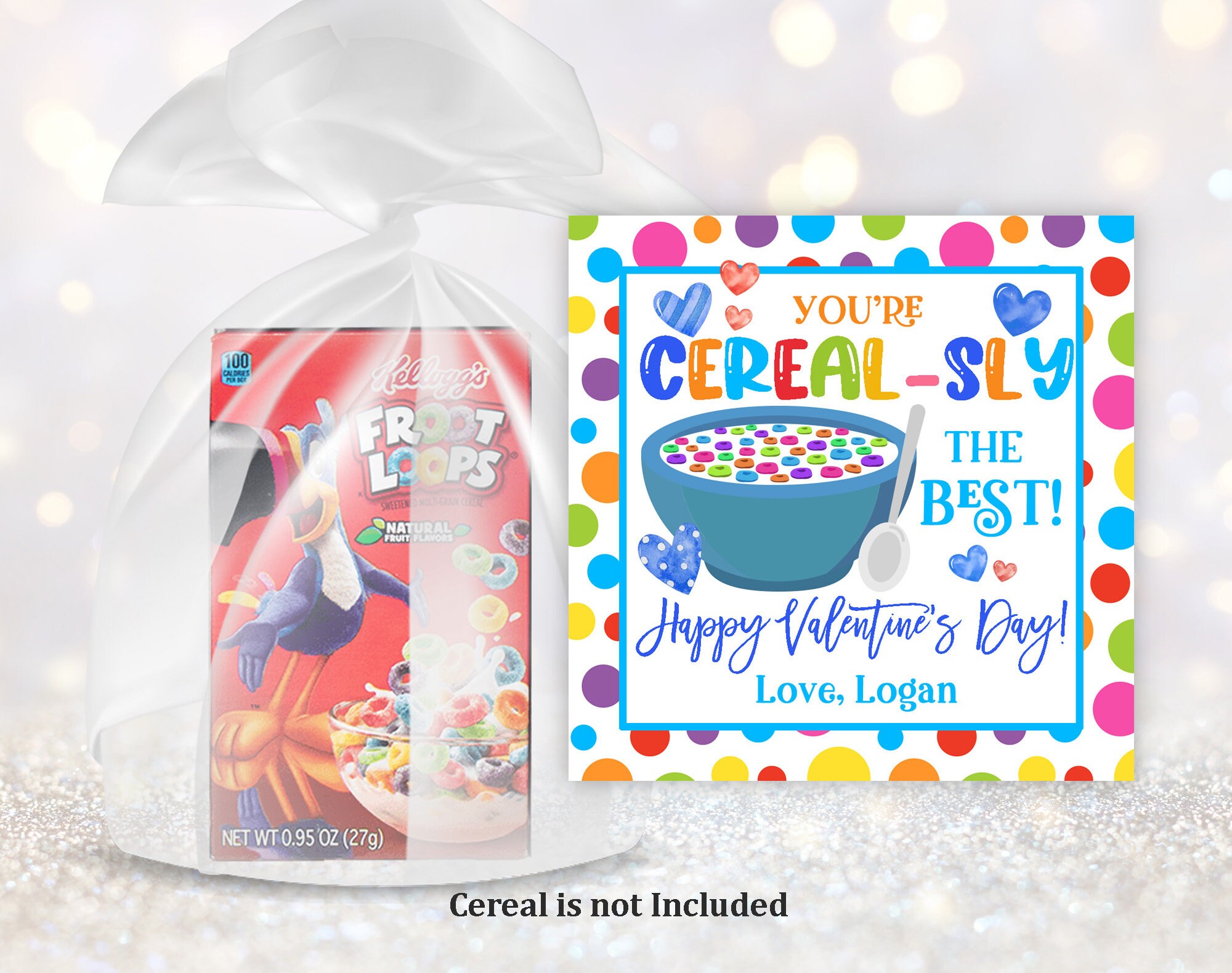 Valentine's Cereal Gift Tags Valentine Cerealsly Label - Etsy