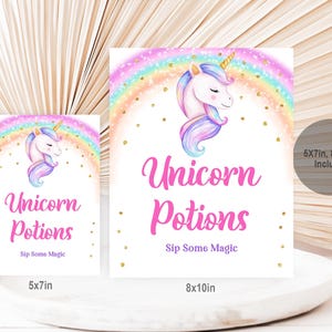 Unicorn Custom Sign Rainbow Unicorn Birthday Party Sign Table ...