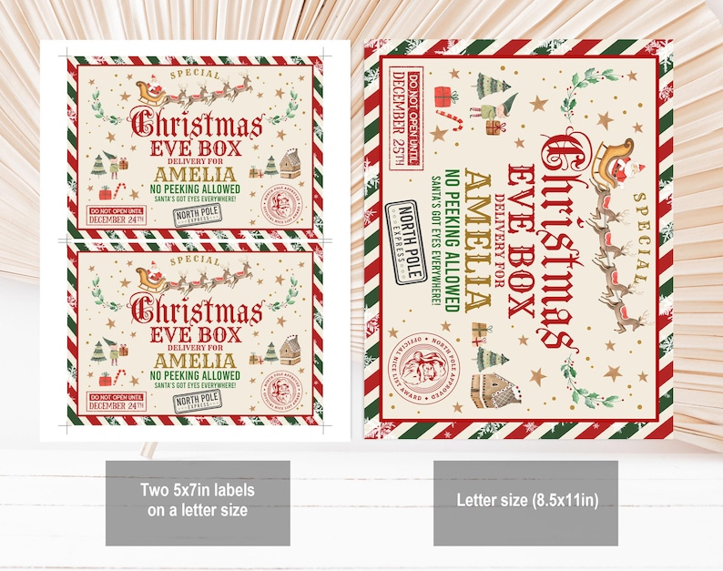 Christmas Eve Box Label: Editable Printable Special Delivery Sign Chl10 ...