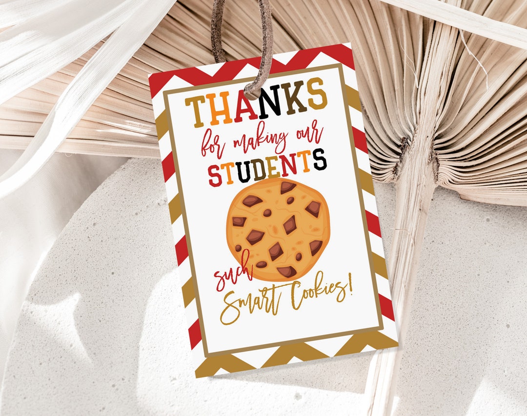 Teacher Cookie Gift Tags - Editable Thank You Labels, Instant Download ...