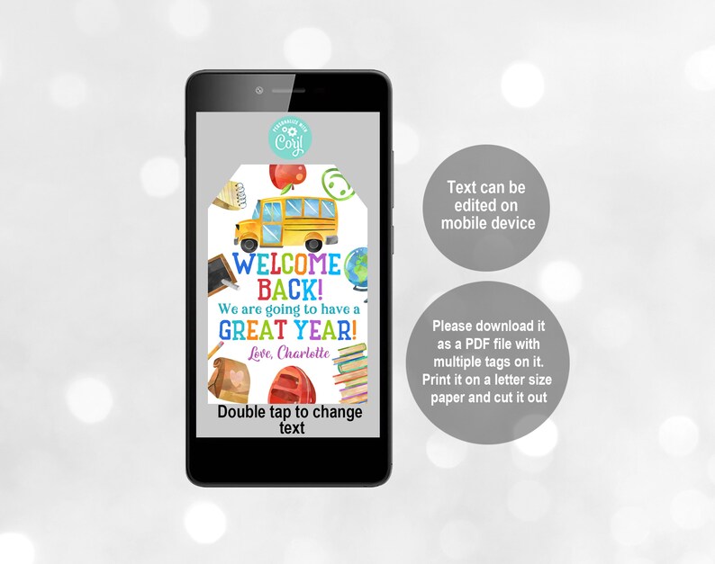 Back to School Tags: Printable Classroom Labels - Editable Download ...