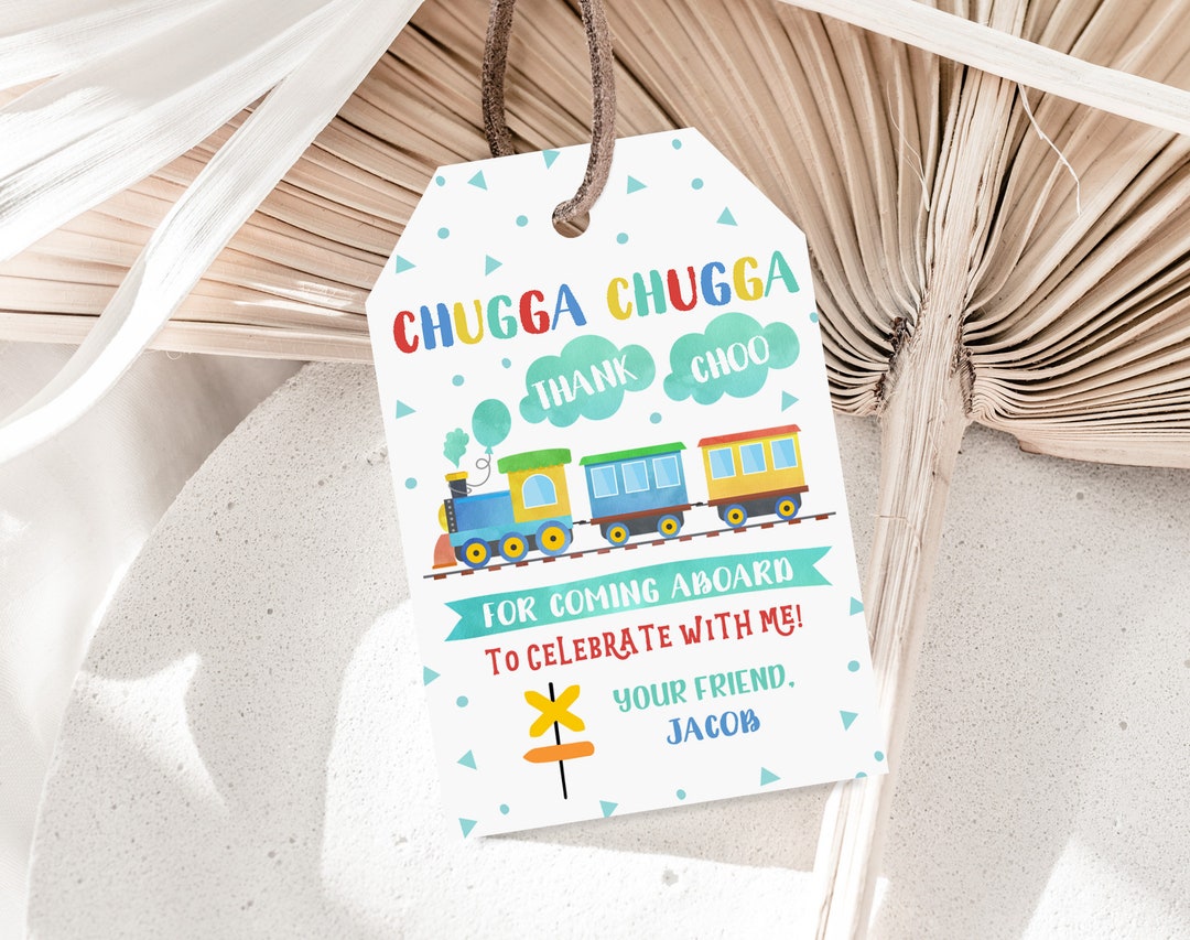 Train Favor Tags Birthday Party Favor Tags Train Birthday Thank You ...