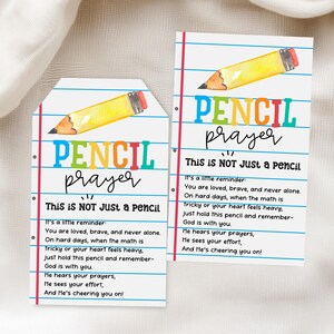 Prayer Tag: Back to School Pencil Design (editable Printable PDF Bst63 ...