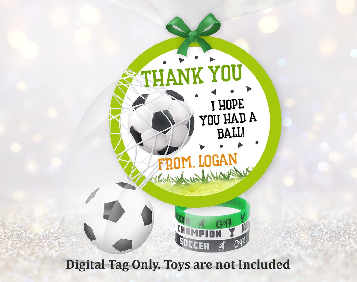 Soccer Birthday Favor Label Thank You Tag Soccer Party Favor - Etsy