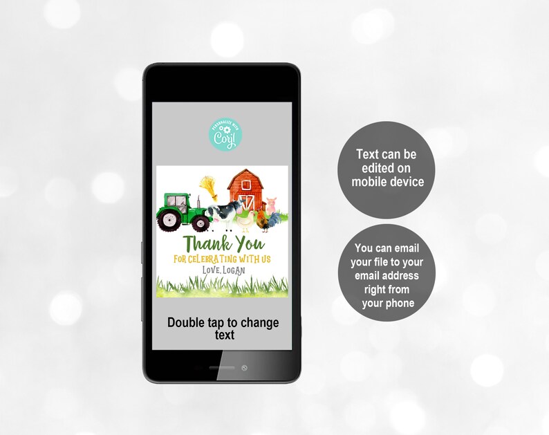 Tractor Favor Tag Sticker / Farm Round Square Included/ | Etsy