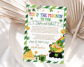 St Patricks Day Lucky Leprechaun Letter Shamrock Irish Leprechaun Trap ...