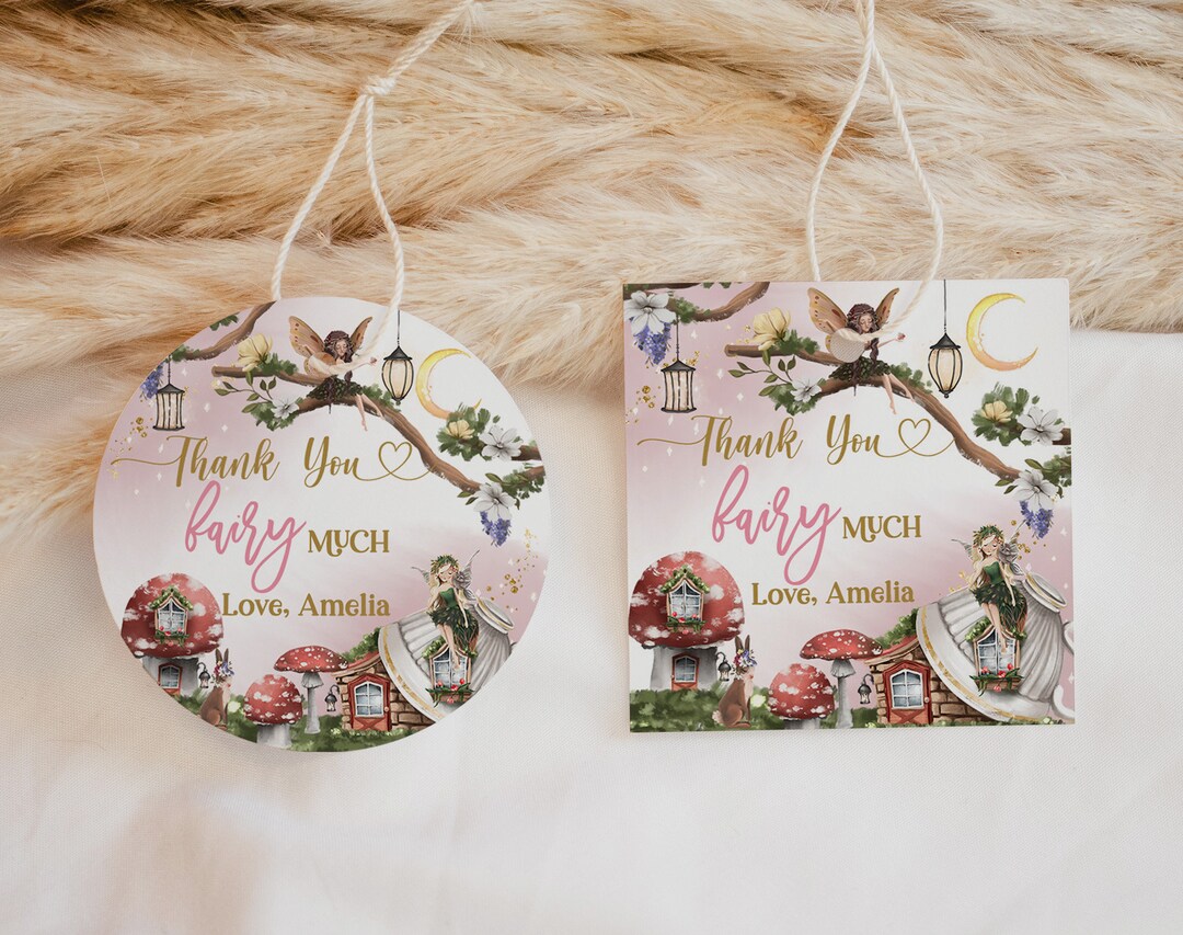 Fairy Birthday Favor Tags Fairy Party Gift Sticker Fairy Baby Shower ...