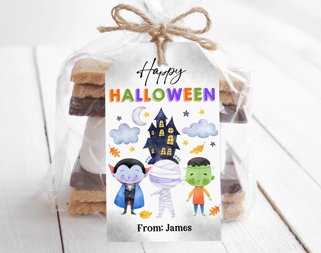 Halloween Favor Tags Halloween Gift Tags Costume Party Trick or Treat ...