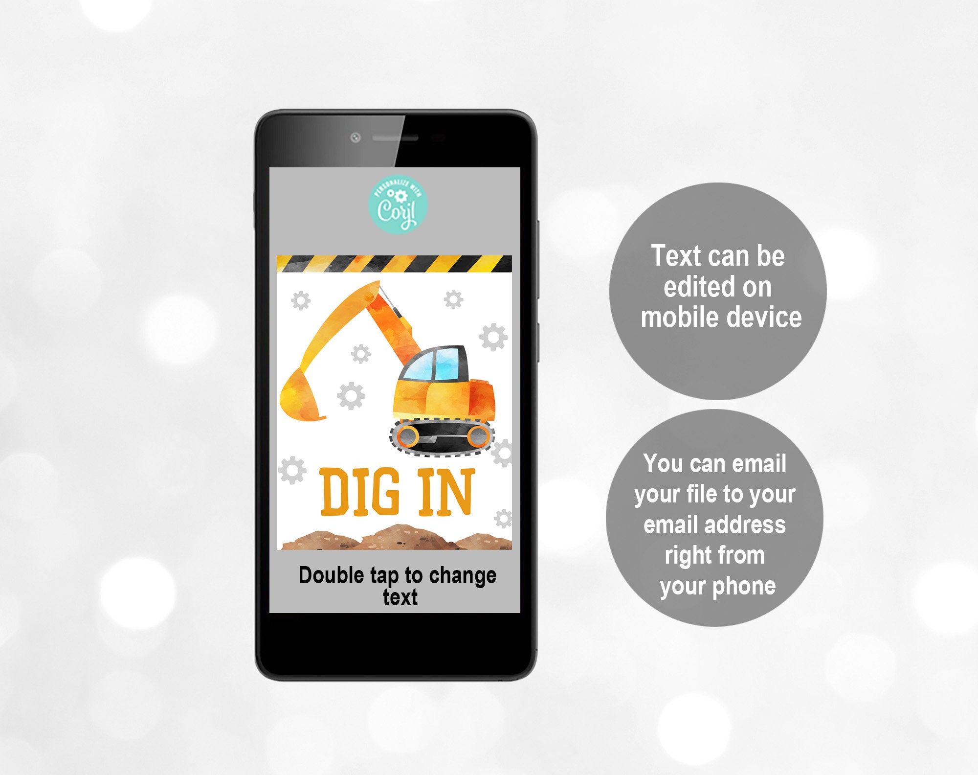 Construction Dig in Sign/ Baby Shower Food Sign 8x10in/ | Etsy