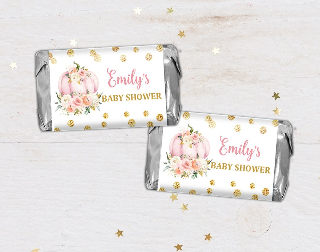 Pumpkin Mini Chocolate Wrapper Baby Shower Favor Printable Mini Candy ...
