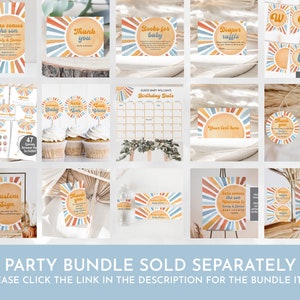 Boho Sunshine Baby Shower Round Square Sticker Tag Thank You Label ...