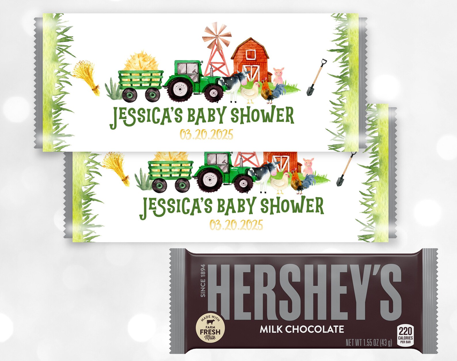Tractor Chocolate Wrapper Farm Candy Wrapper EDITABLE Download - Etsy