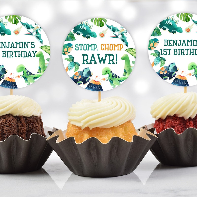 Dinosaur Cupcake Toppers - Etsy
