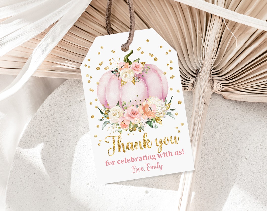 Pumpkin Birthday Favor Tags: Editable Fall Gift Labels - Instant ...