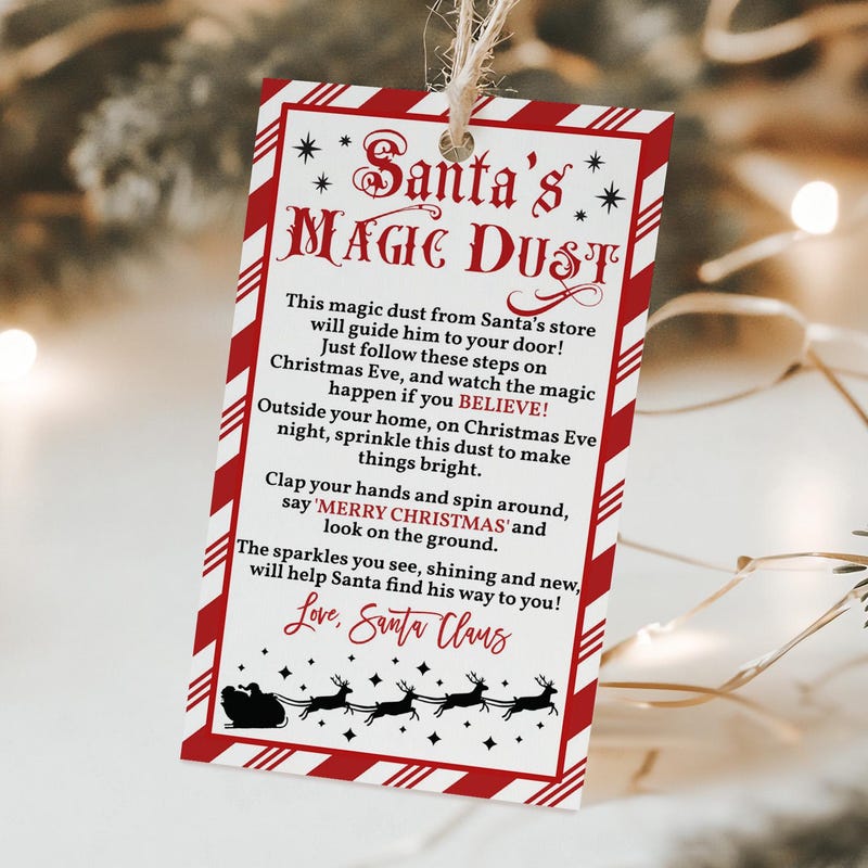 Magic Santa Dust Card - Etsy