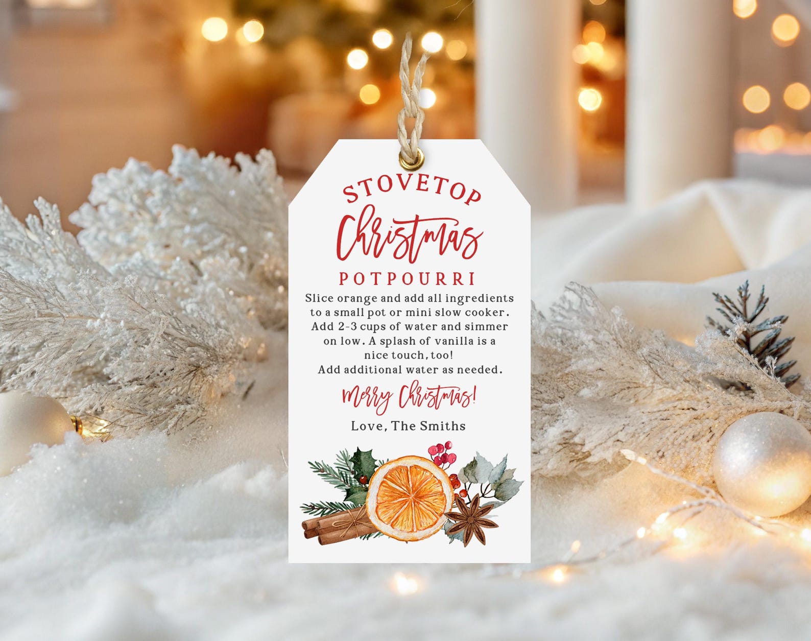 Printable Holiday Gift Tags: Simmering Potpourri Christmas (cht106) - Etsy
