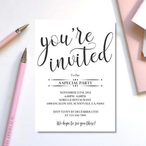 Modern Business Invitation Template Minimalist You're - Etsy