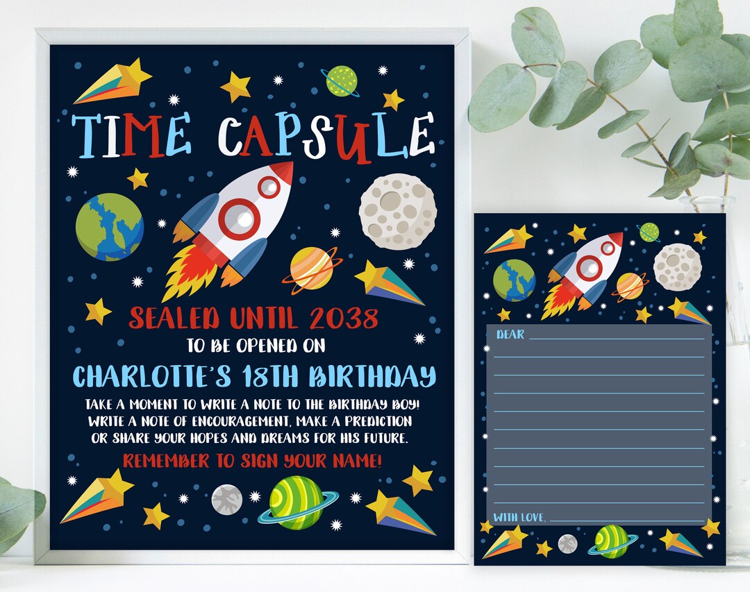 Carta de signo de cápsula del tiempo del espacio exterior - Etsy México