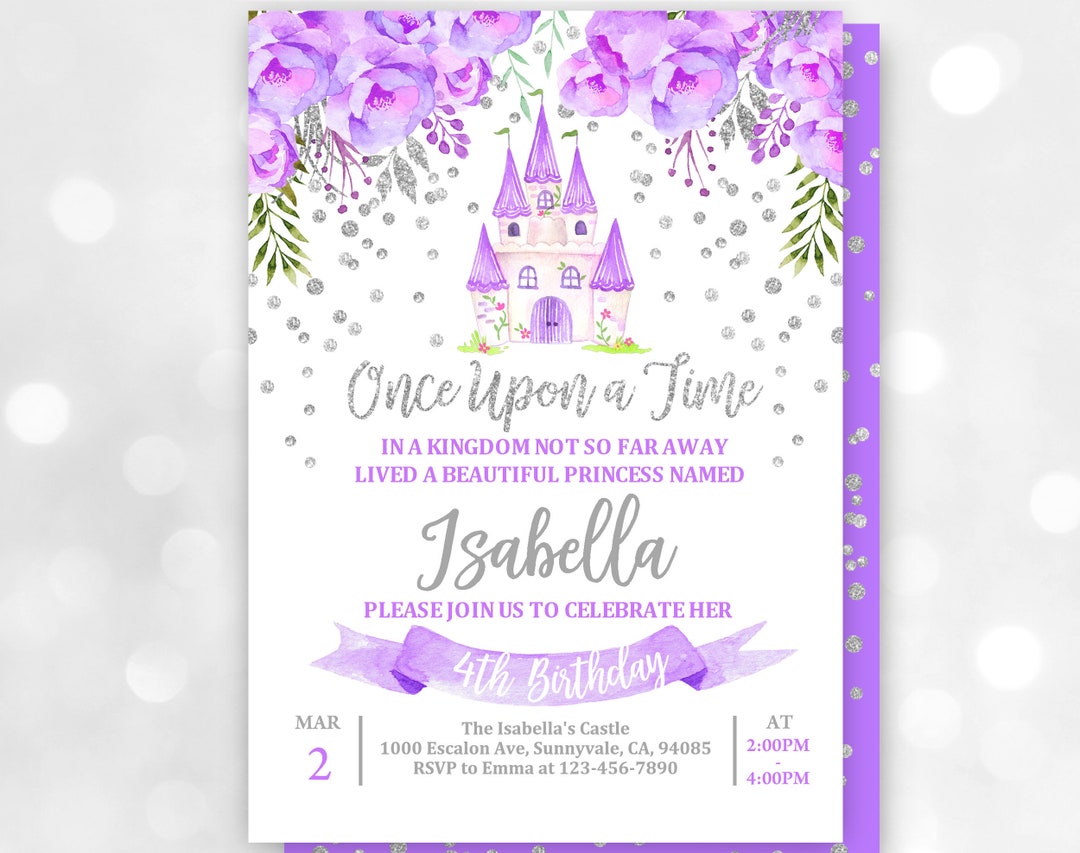 Princess Birthday Invitation Royal Birthday Invite Castle Birthday ...
