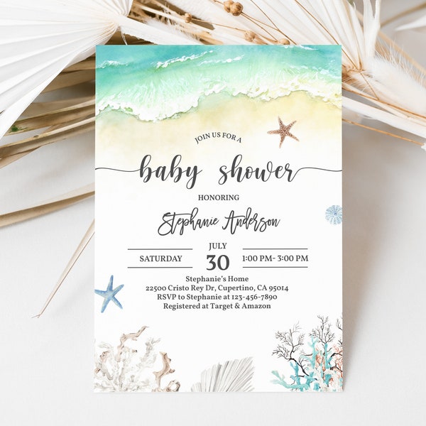 Beach Baby Shower Invitation - Etsy