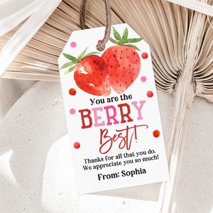 Strawberry Gift Tag: Editable Teacher and Volunteer Thank You - Tat41 ...