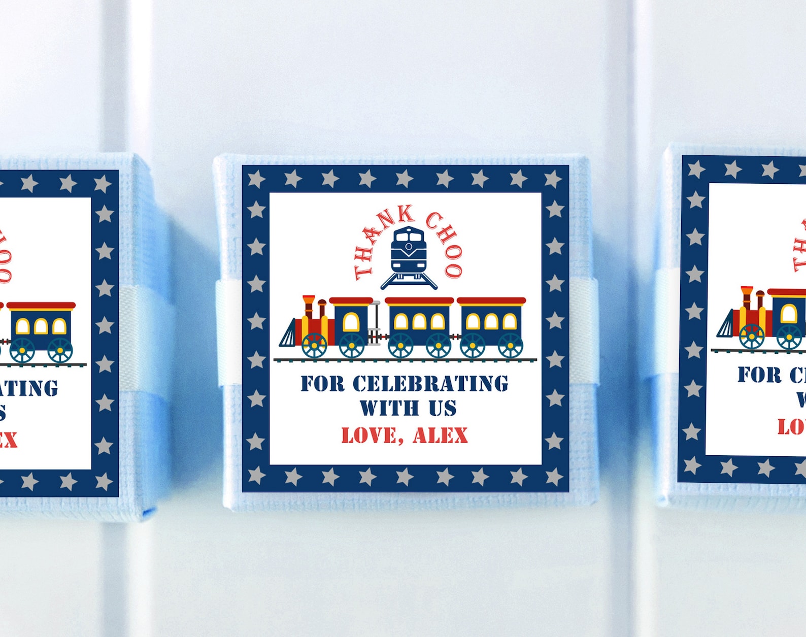 Train Birthday Sticker Train Tag Train Label Circle Square - Etsy