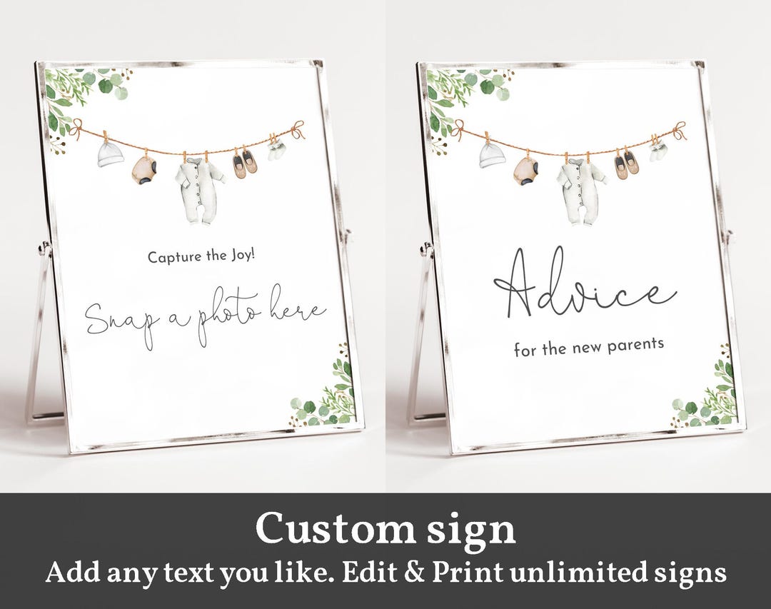 Gender Neutral Baby Clothes Baby Shower Custom Sign Laundry Shower ...