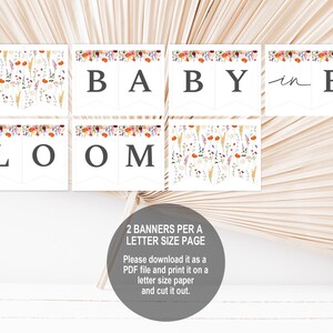 Boho Baby Shower Banner, Wildflower Floral Garland (editable Printable ...
