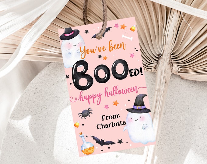 PRINTABLE You've Been Booed! Happy Halloween! Cute Ghost Gift Tag ...