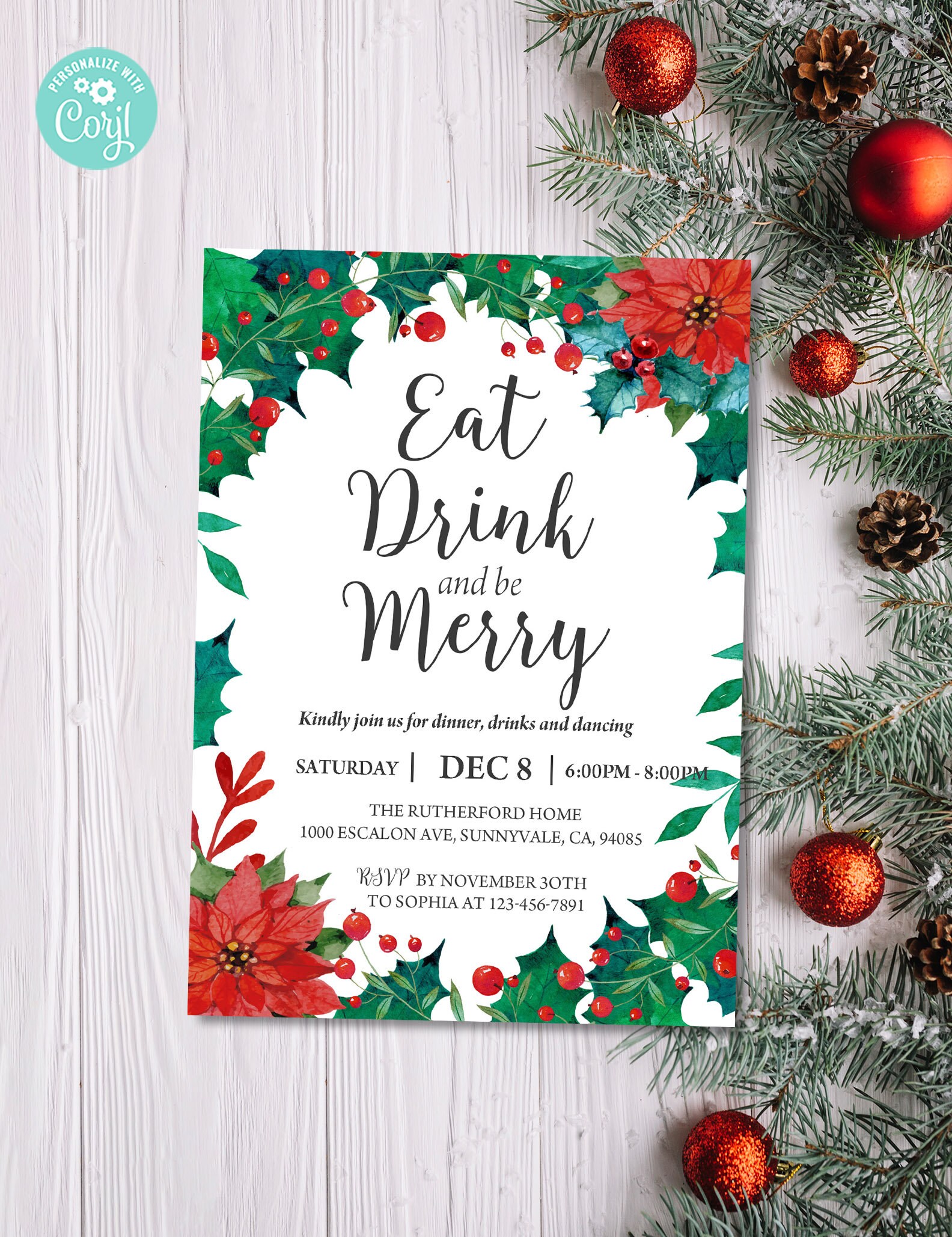Holiday Party Invitation Christmas Party Invitation | Etsy