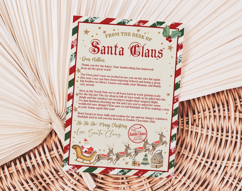 Letter From Santa Christmas Santa Letter Official Greeting - Etsy