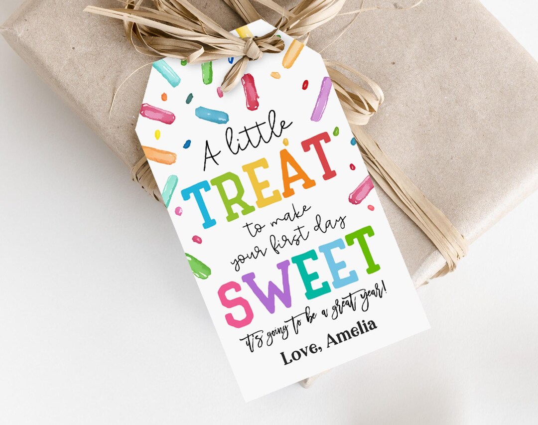 Editable Back to School Treat Tag - First Day Sweet Gift Bst50 - Etsy