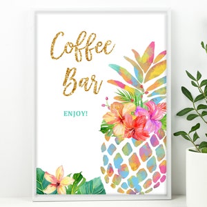 Pineapple Coffee Bar Sign Baby Shower Table Sign Download EIDTABLE ...