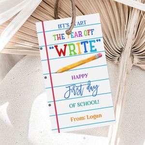 Let's Start This Year off Write Tag Back to School Pen Marker Gift Tag ...