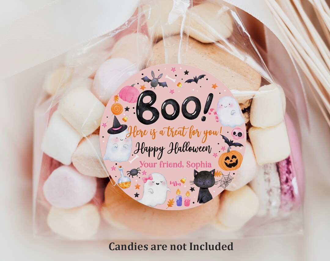 Halloween Boo Stickers 2" & 3" Birthday Thank You Label Halloween Favor ...