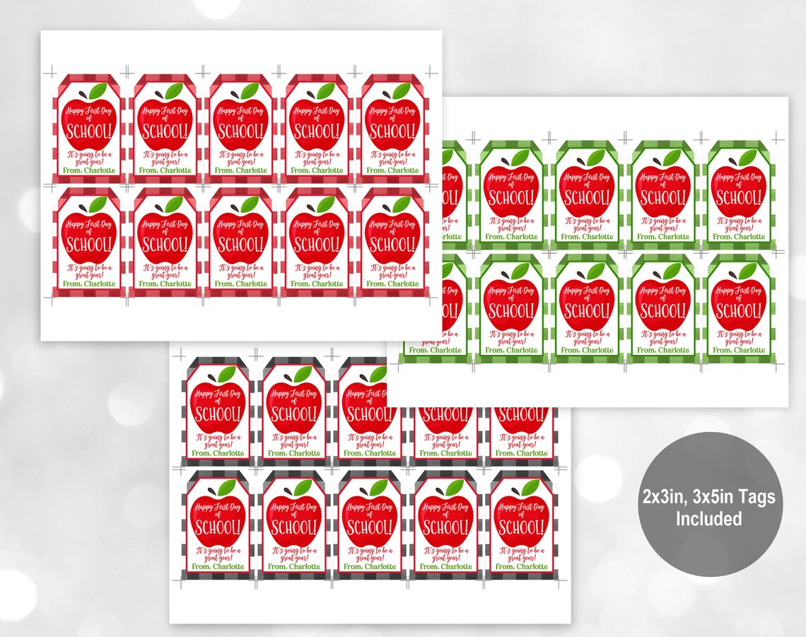 Back to School Teacher Gift Tag Happy First Day of School Tag - Etsy