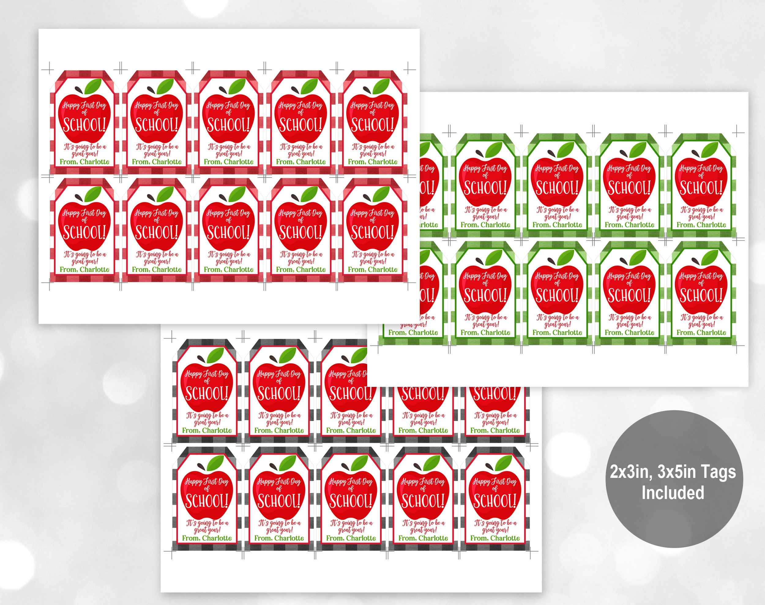 Back to School Teacher Gift Tag Happy First Day of School Tag - Etsy