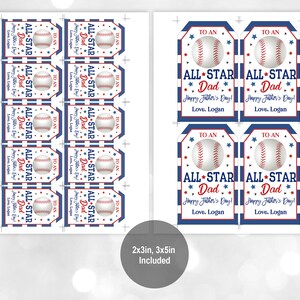 Great Dad Baseball Father's Day Tag Happy Father's Day Tag Dad Gift Tag ...