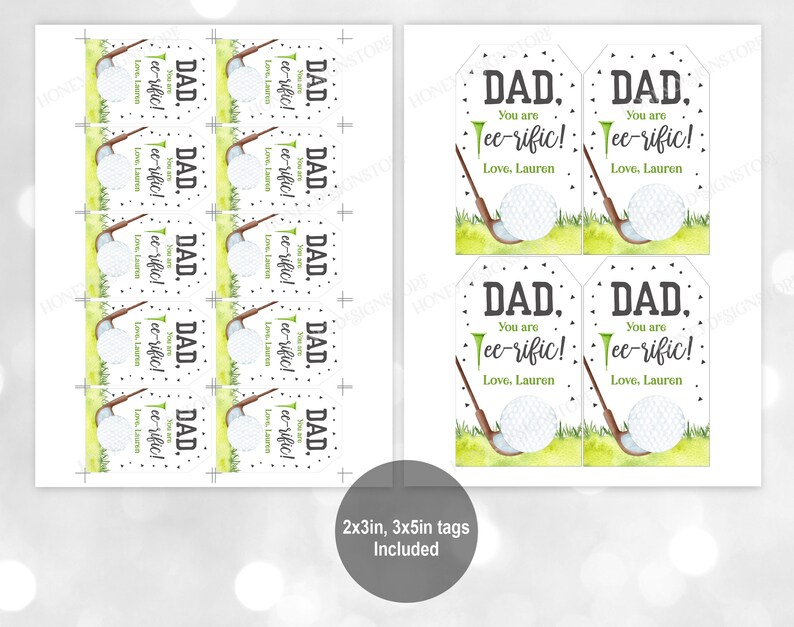 Father's Day Golf Tag Printable Dad You Are Tee-rific Dad - Etsy
