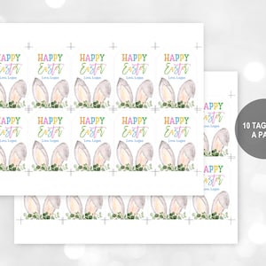 Easter Gift Tags Bunny Basket Label Party Favor Tag Kids Classroom ...