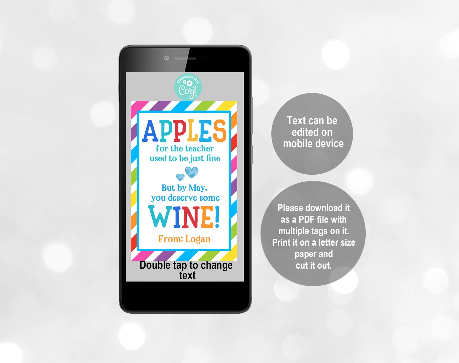 Teacher Wine Tag Wine Teacher Appreciation Gift Tag Wine Label - Etsy