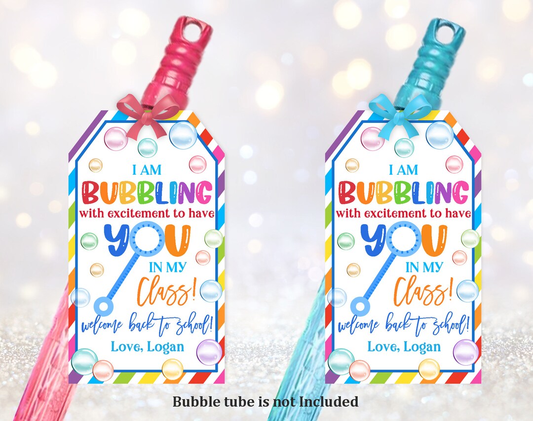Bubbling With Excitement to Have You Gift Tag Back to School - Etsy